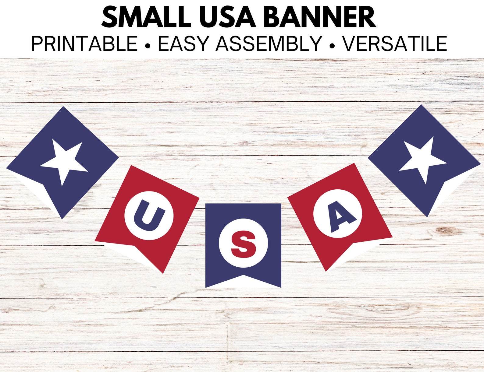 USA Bunting Banner Printable PDF - Etsy