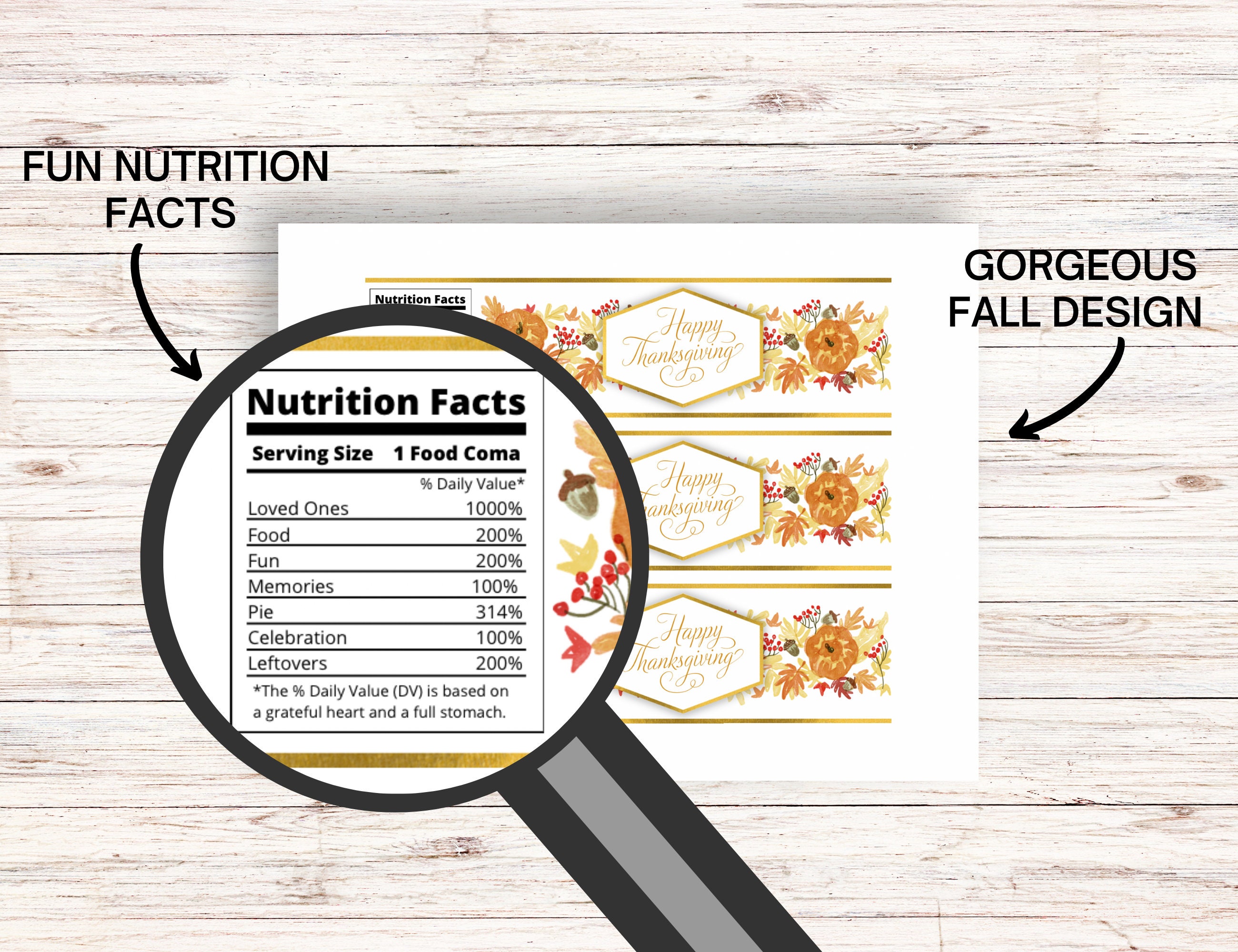 Thanksgiving Water Bottle Labels Printable Instant Download ...