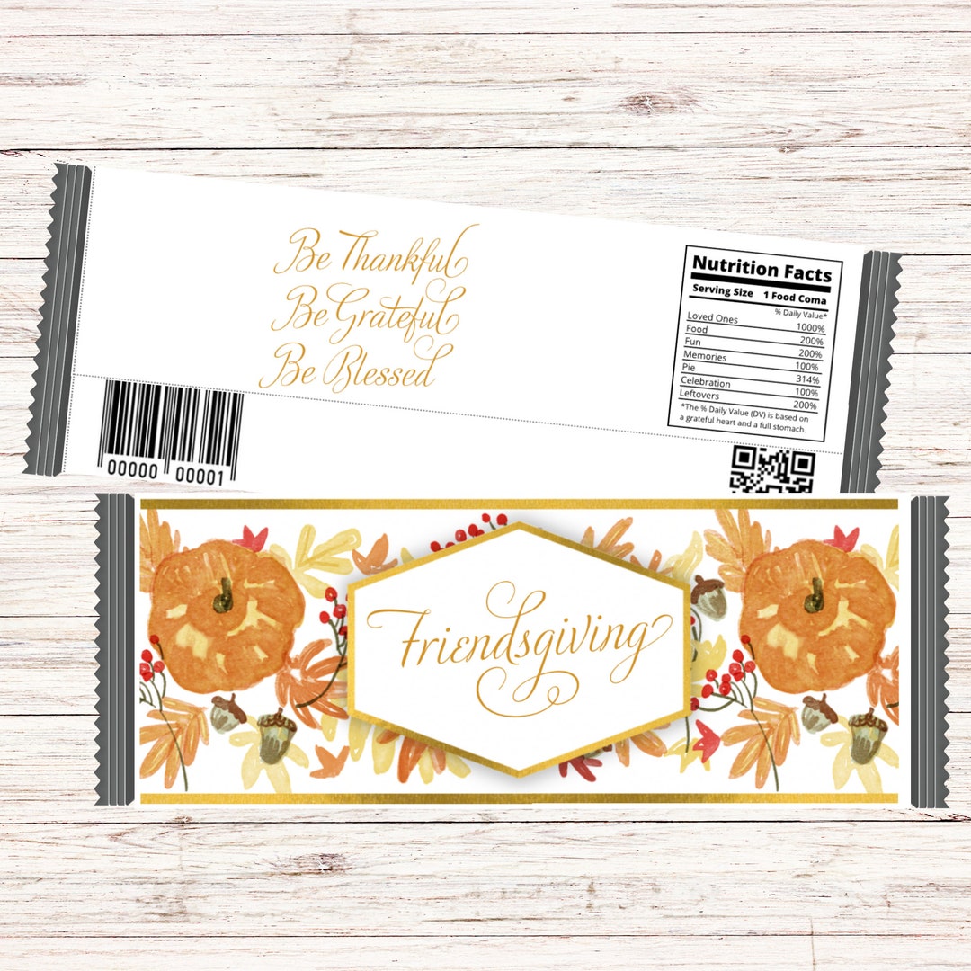 Friendsgiving Candy Bar Wrapper Printable, Instant Download, Friends ...