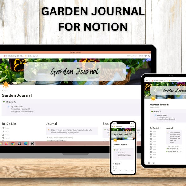 Notion Template Garden Planner Etsy