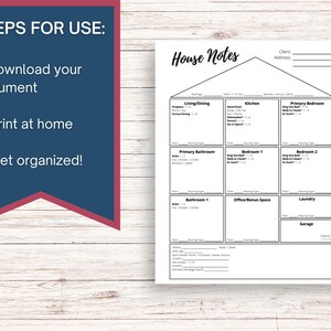 Real Estate Home Walk Through Details Info Sheet PDF - Etsy