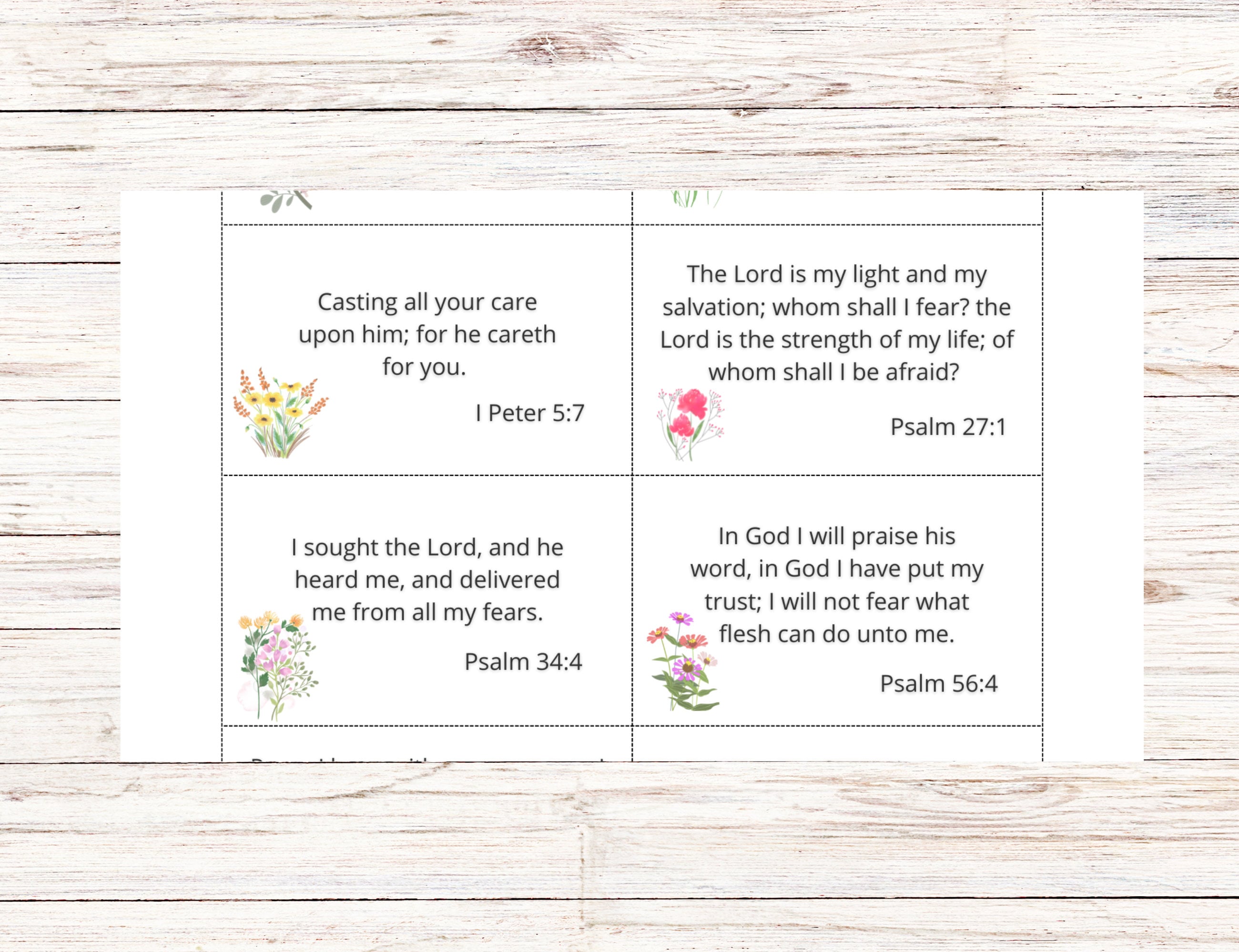 Mini Scripture Cards Printable PDF Fear Not Theme - Etsy