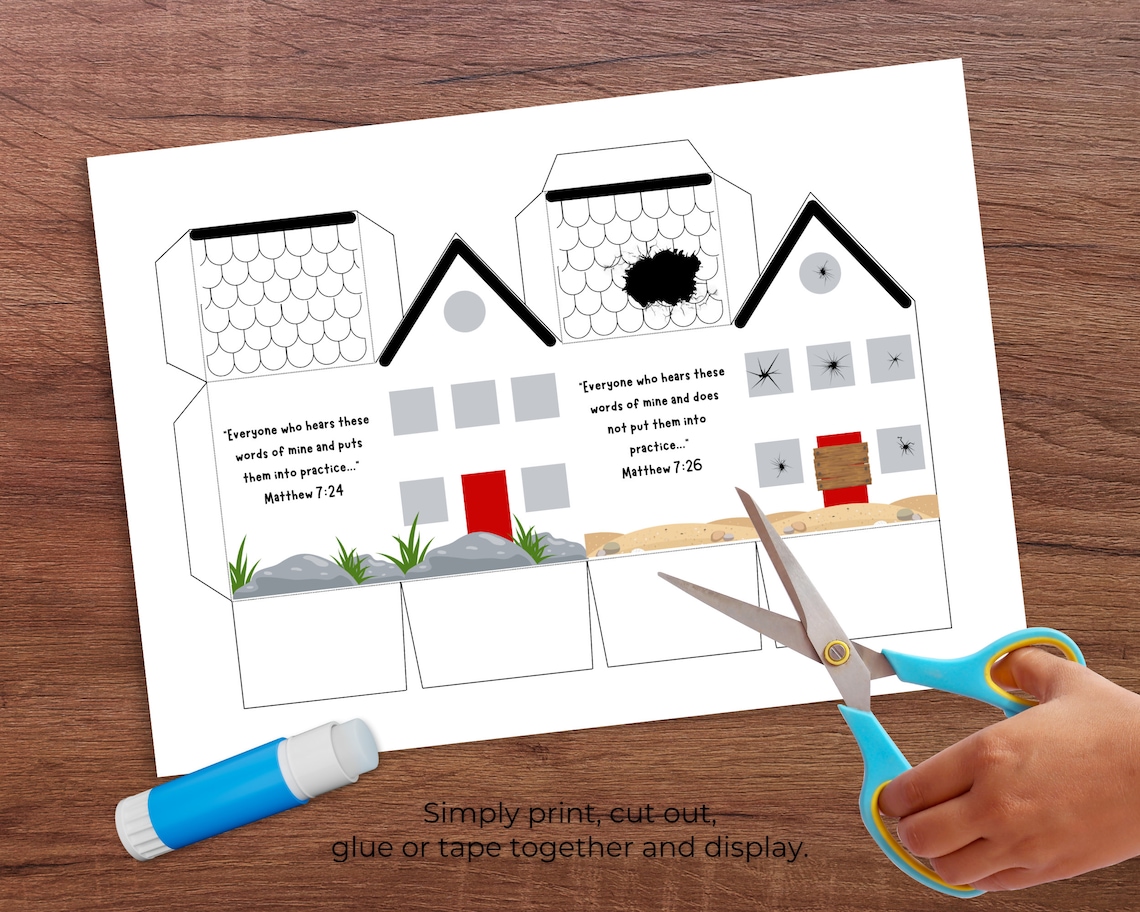 Build Your House on the Rock Sunday School Craft Printable PDF - Etsy