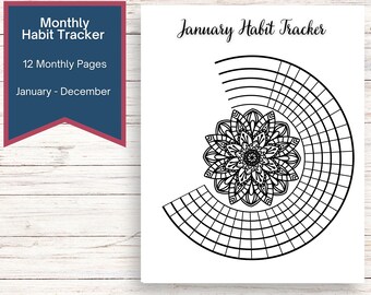 Habit Tracker Printable Monthly/weekly for Self Improvement and Health ...