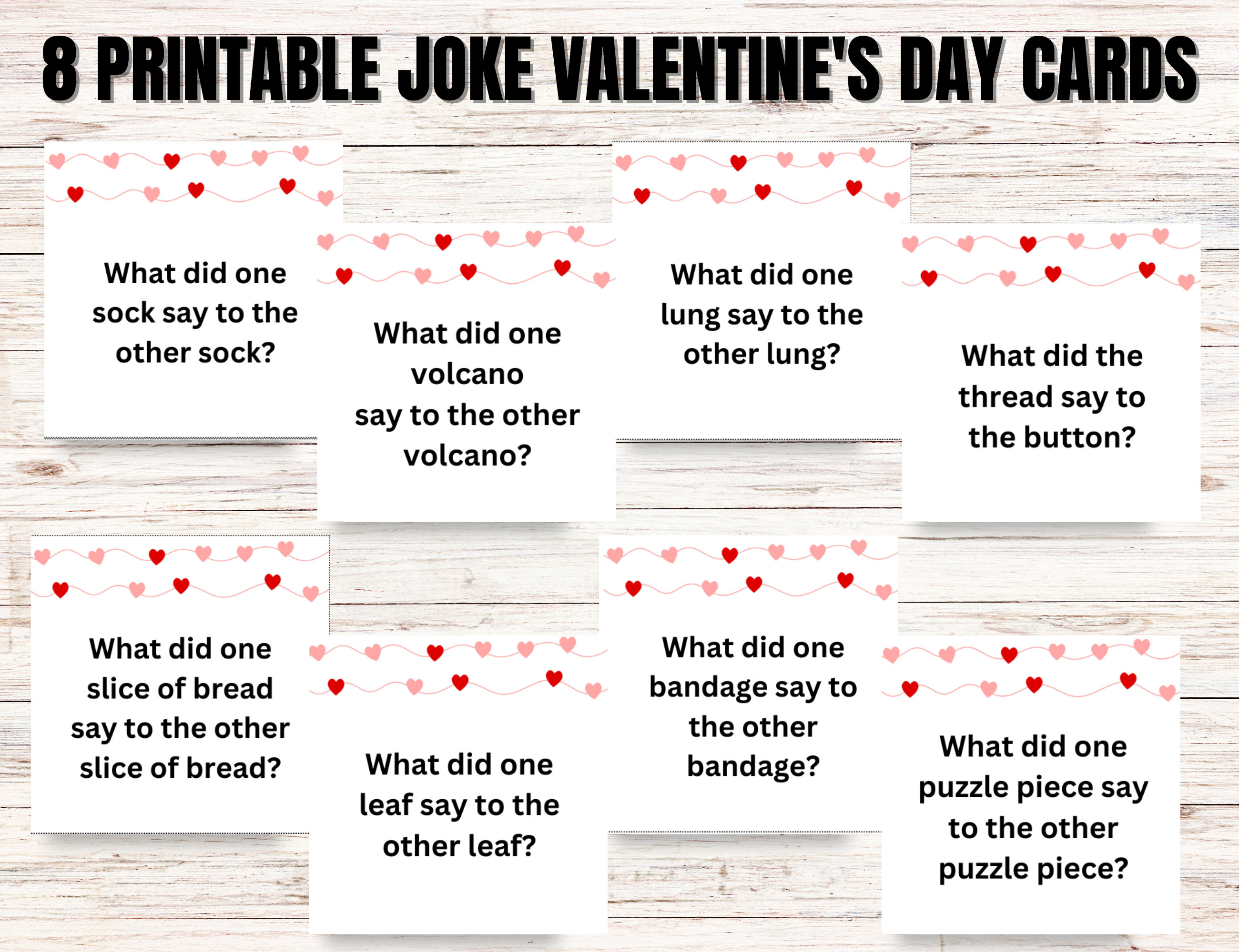 Joke Valentines Cards Printable PDF - Etsy