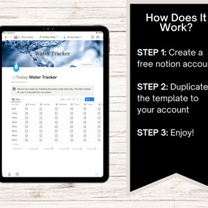 Weekly Water Tracker Template for Notion - Etsy