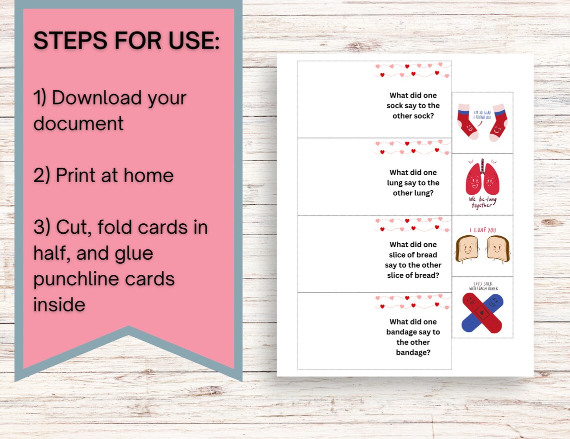 Joke Valentines Cards Printable PDF - Etsy