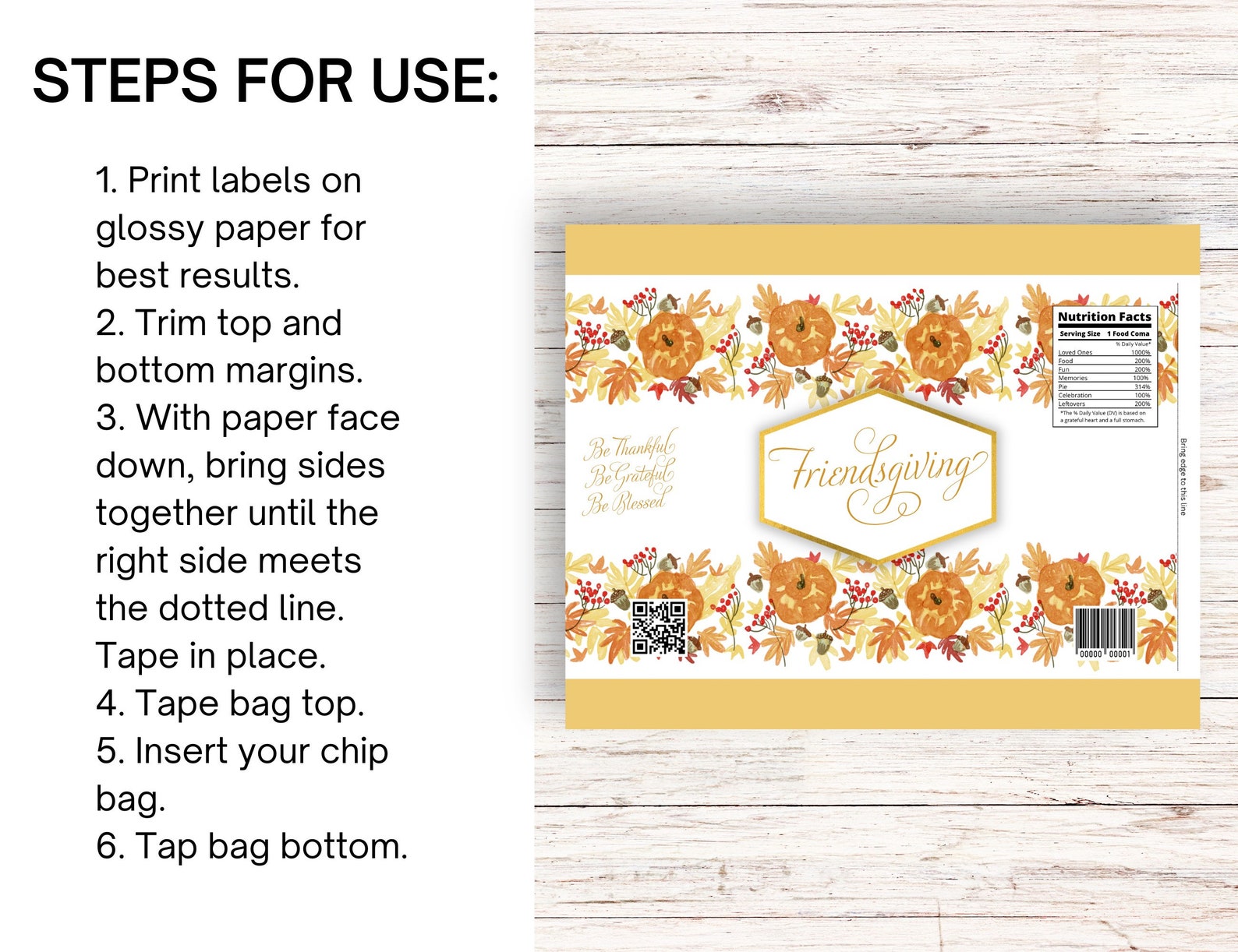 Friendsgiving Chip Bag Printable, Instant Download, Friends ...