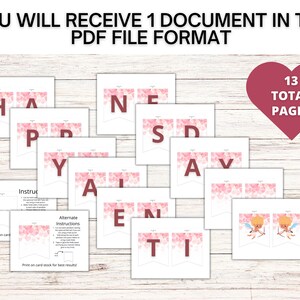 Happy Valentine's Day Bunting Banner Printable PDF - Etsy