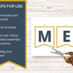 Merry Christmas Bunting Banner Printable PDF - Etsy