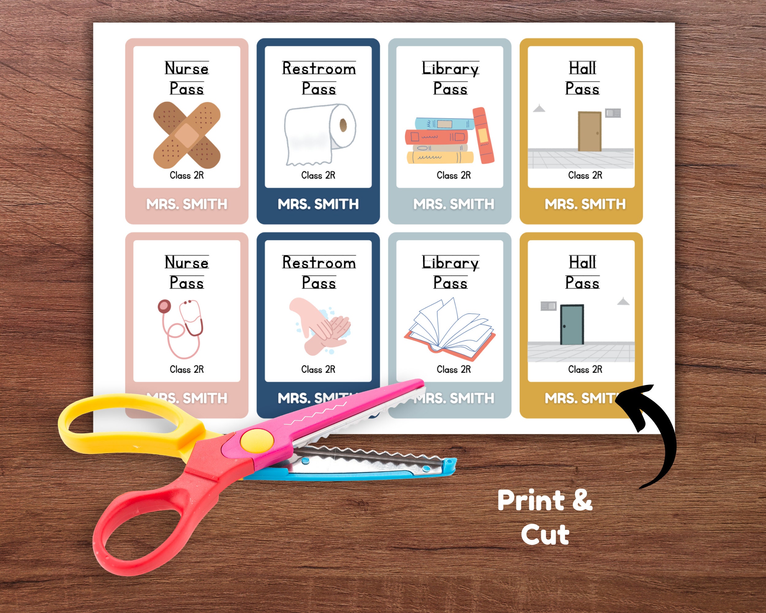 Customizable Classroom Hall Passes Printable PDF - Etsy