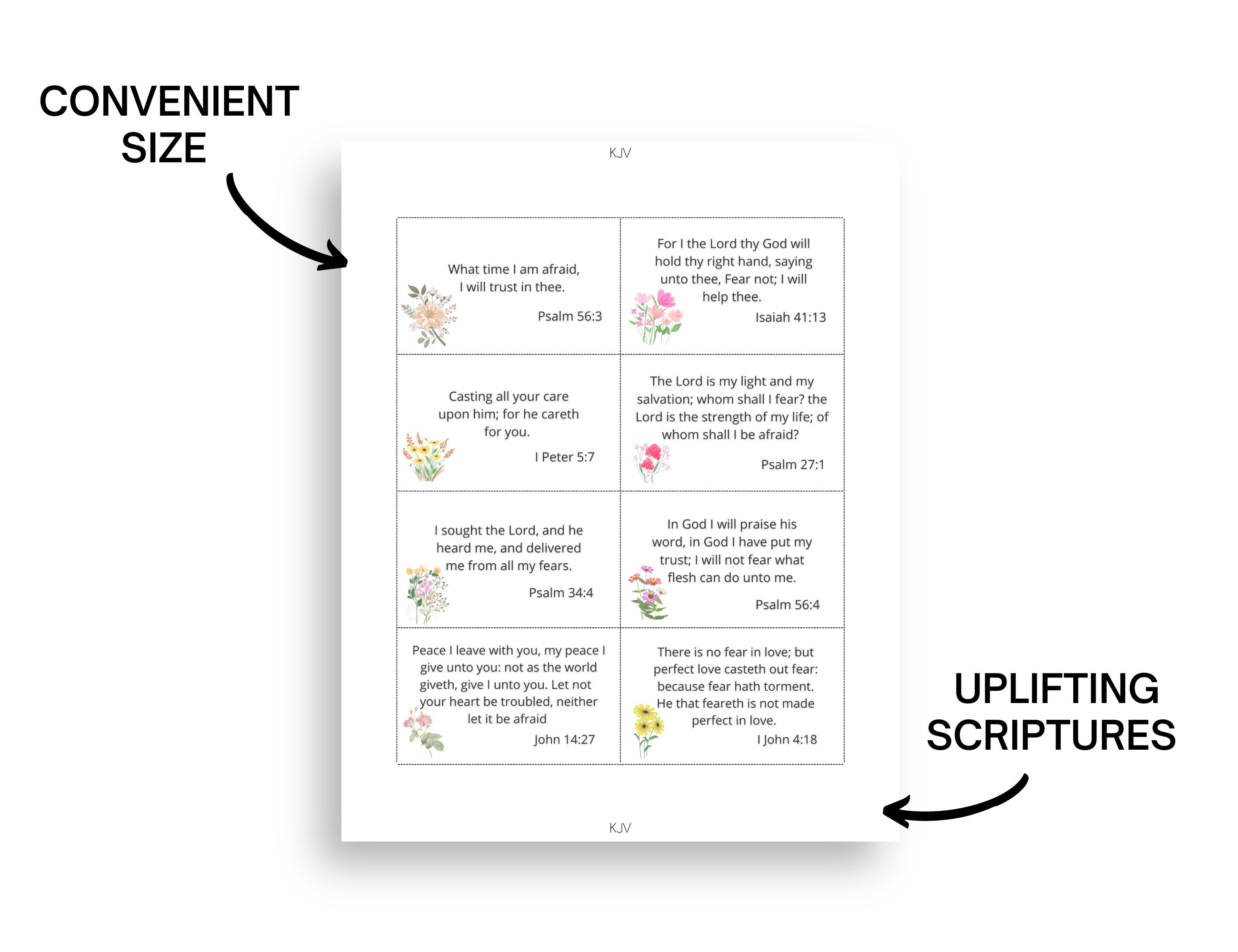 Mini Scripture Cards Printable PDF Fear Not Theme - Etsy