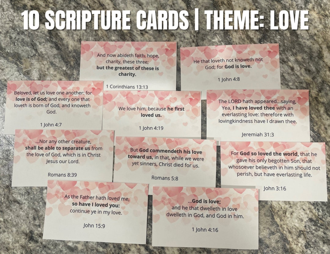 Mini Scripture Cards Love Theme Printable PDF - Etsy