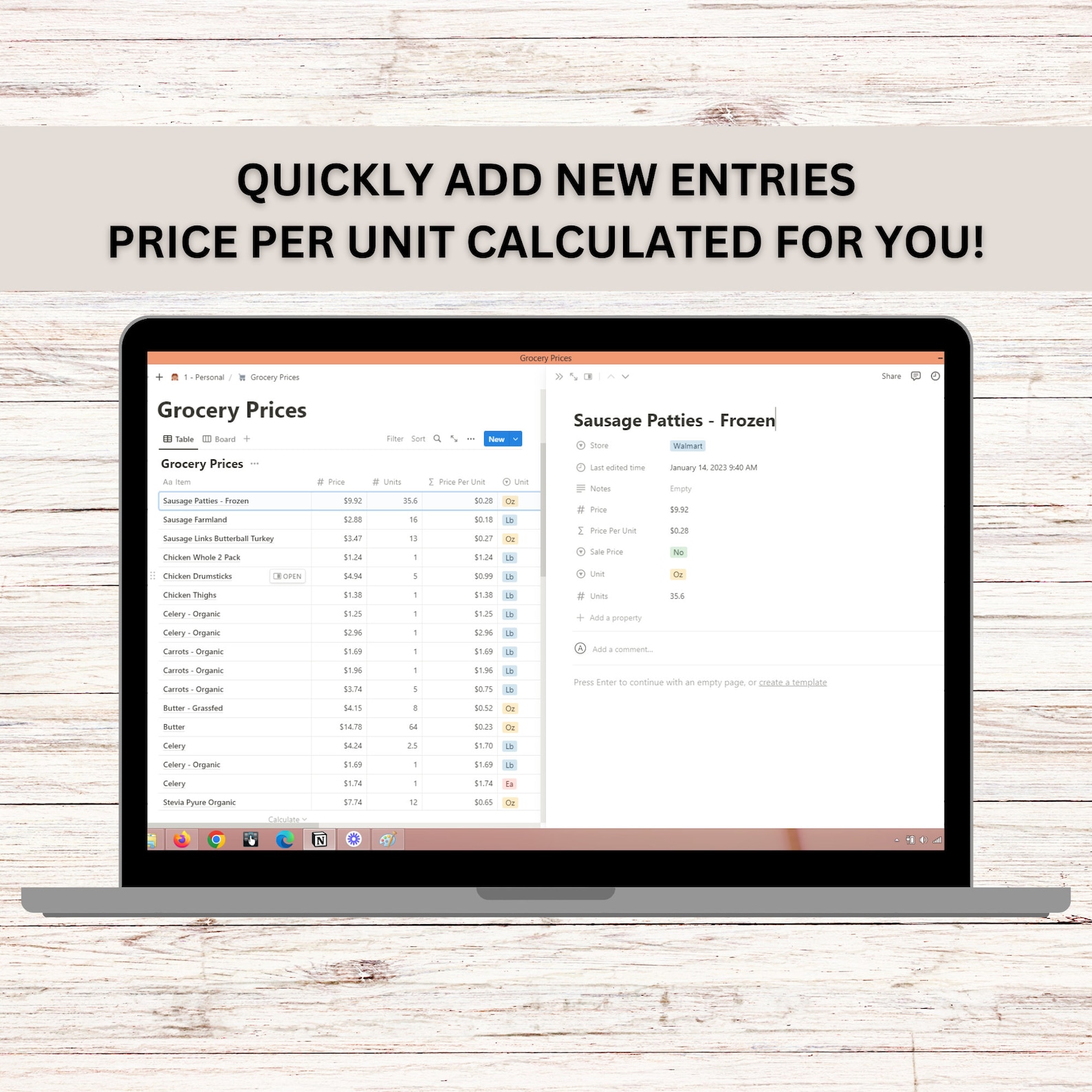 Grocery Prices Tracker Template for Notion - Etsy