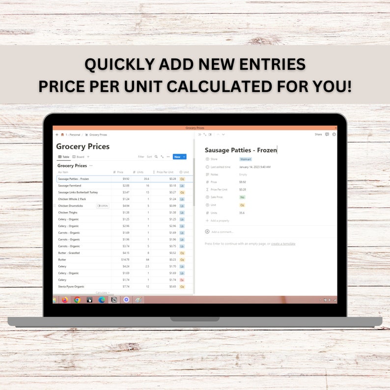 Grocery Prices Tracker Template for Notion - Etsy