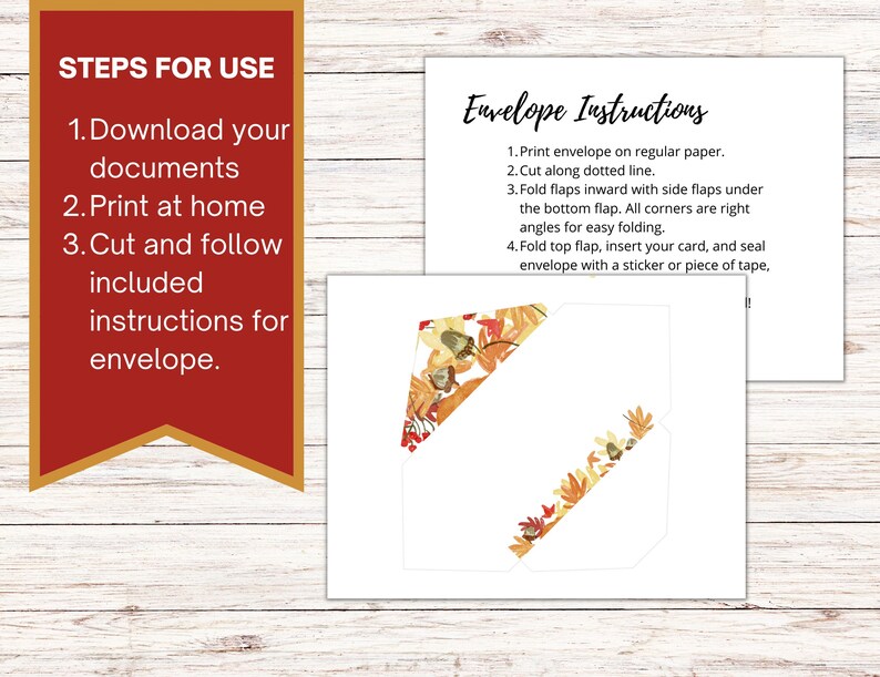 Fall Thank You Card Printable PDF - Etsy
