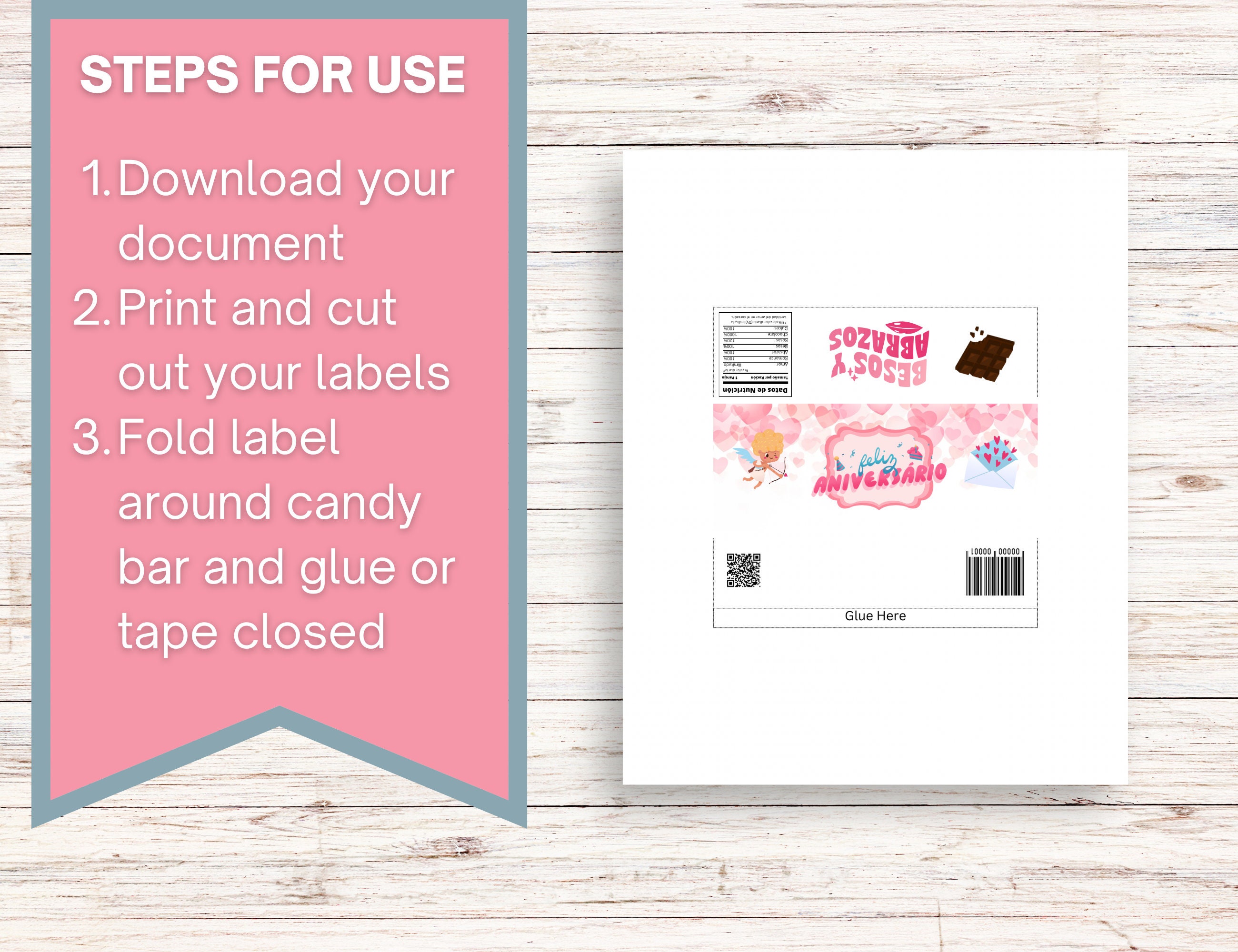 Feliz Aniversario Candy Bar Wrapper Printable PDF Spanish - Etsy
