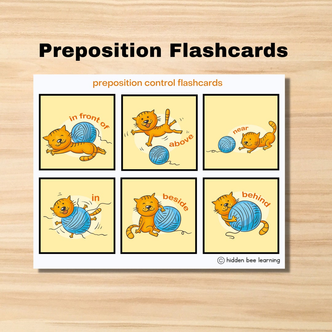 Learning Prepositions Flashcards Homeschool Preschool - Etsy