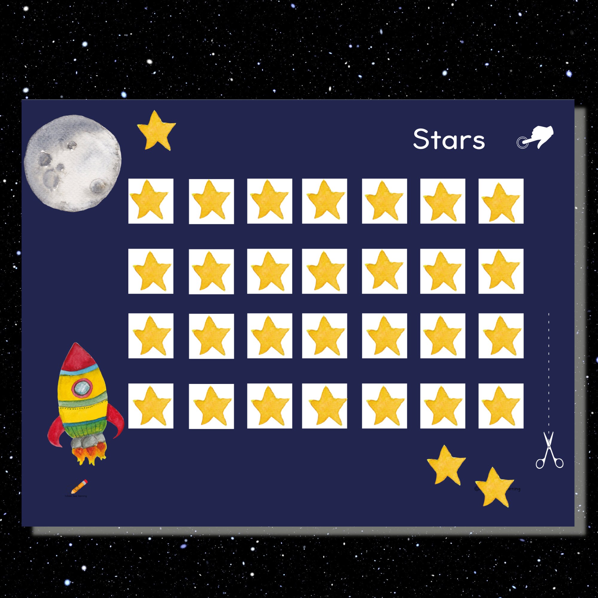 Space Reward Chart, Reward Chart, Early Learning, Preschool ...