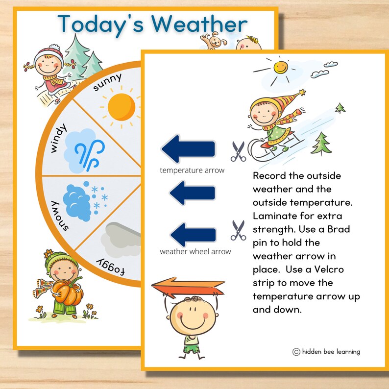 Weather Wheel Homeschool Learning Preschool Curriculum - Etsy