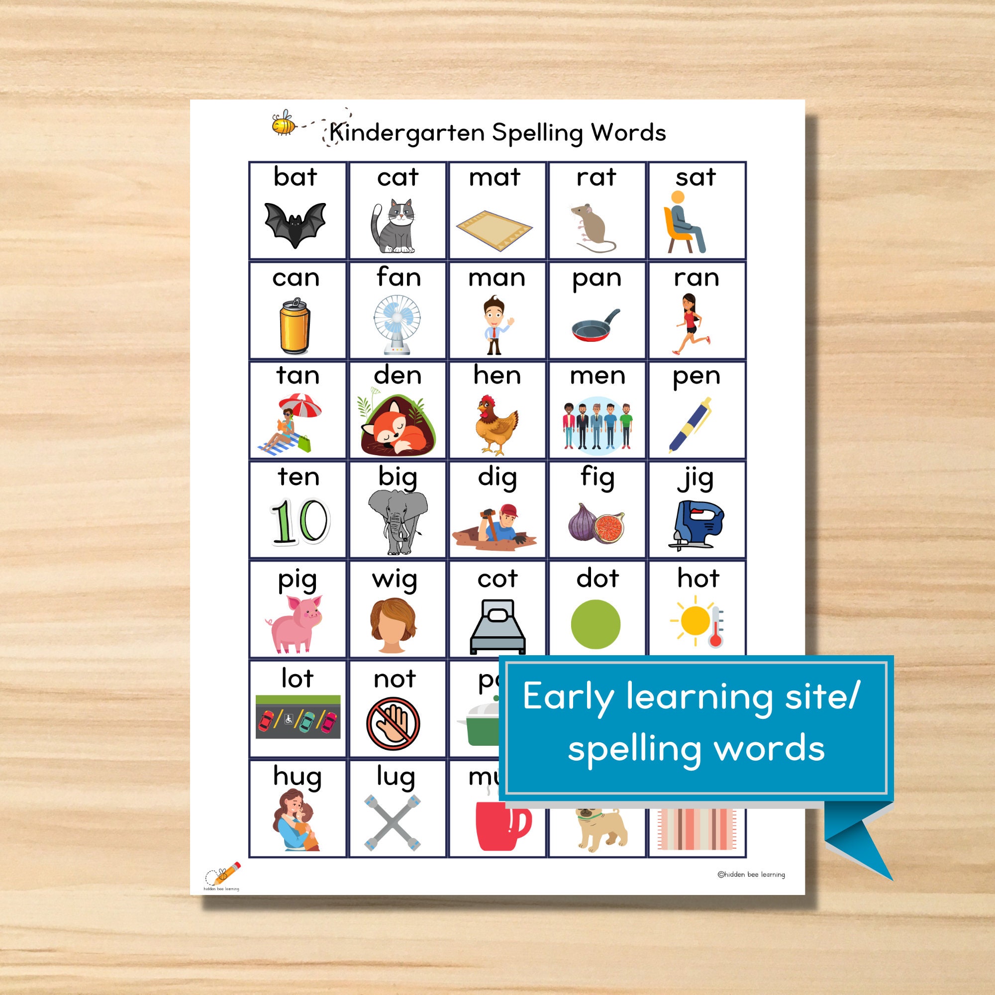 Pre K Spelling Words Kindergarten Spelling Words Sight - Etsy
