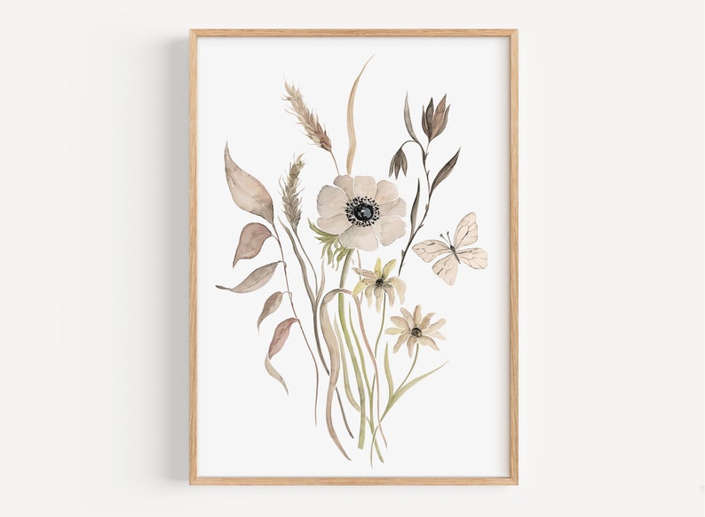 Set of 3 Wildflower Prints Floral Wall Art Botanical Print - Etsy