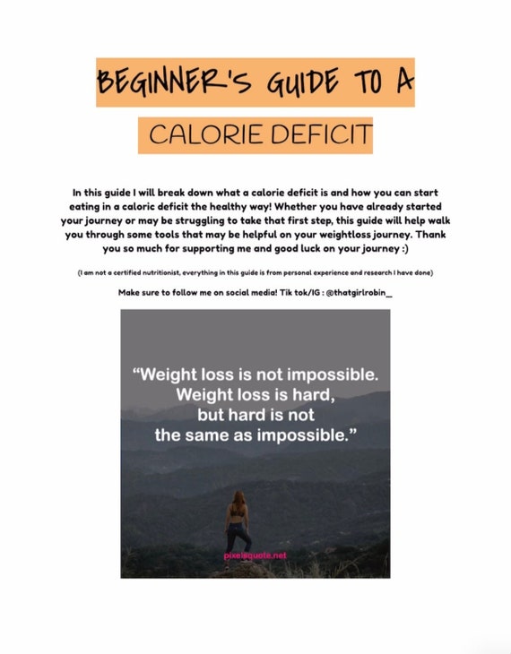 Beginner's Guide to A Calorie Deficit - Etsy