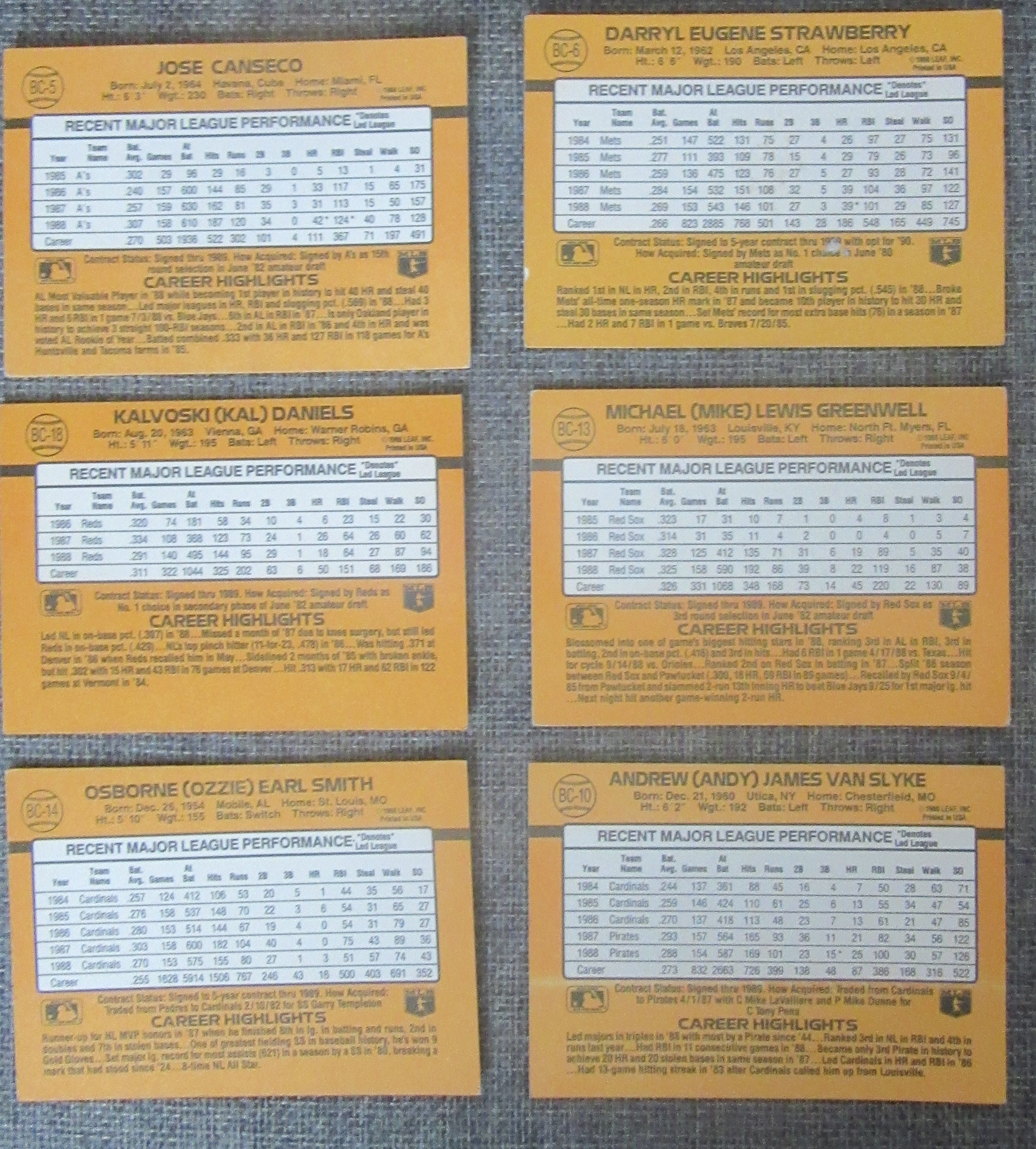 1989 Donruss Error MVP Error Baseball Cards - Etsy