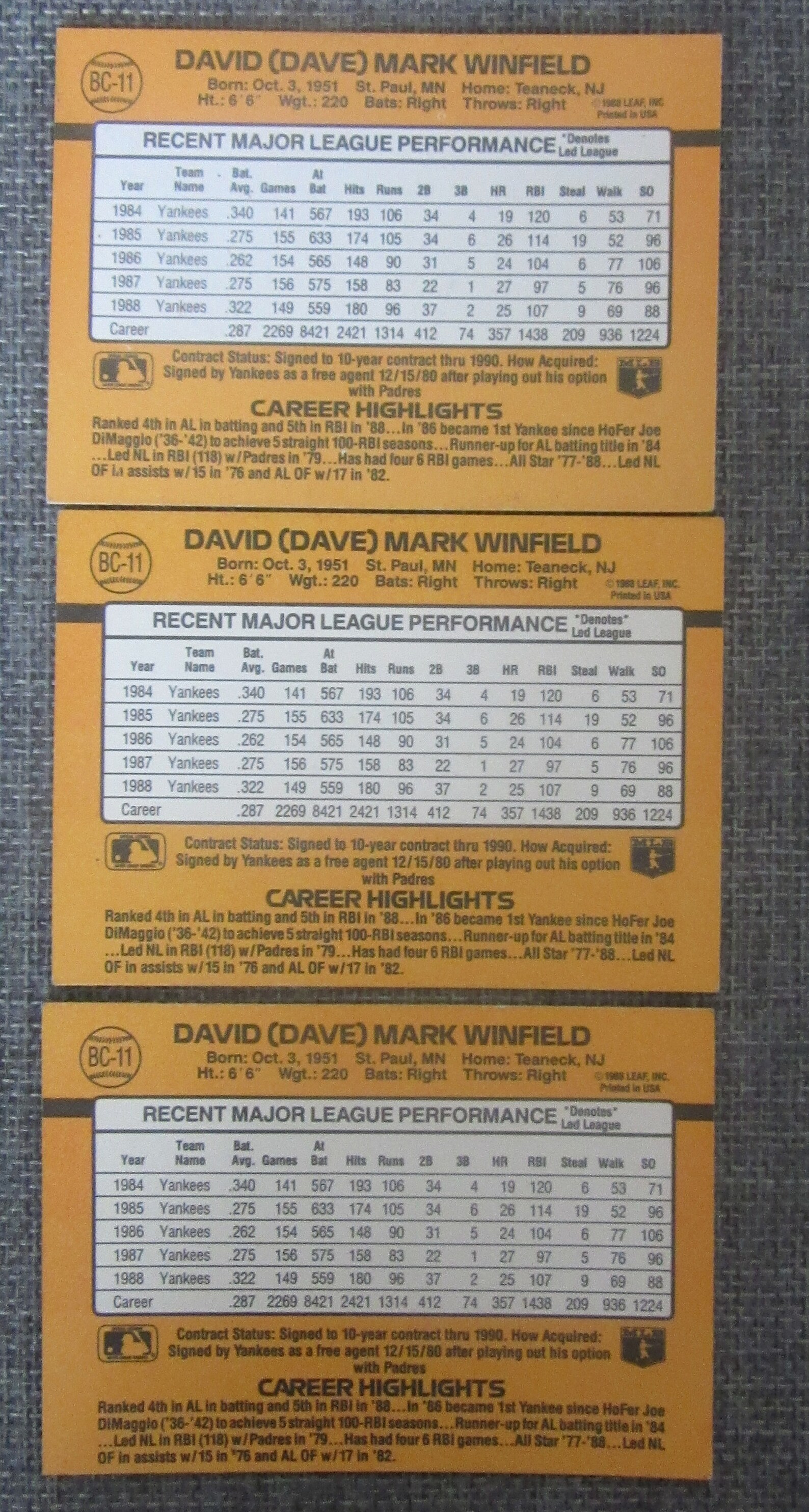 1989 Donruss Error MVP Error Baseball Cards - Etsy
