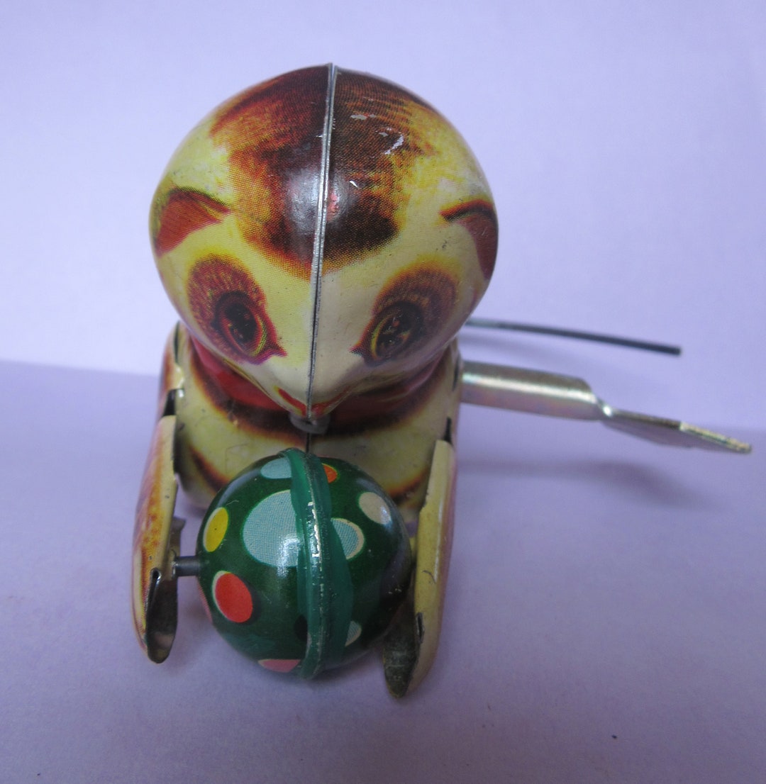 Vintage Tin Toy Working Wind up Cat With Ball Includes Key - Etsy