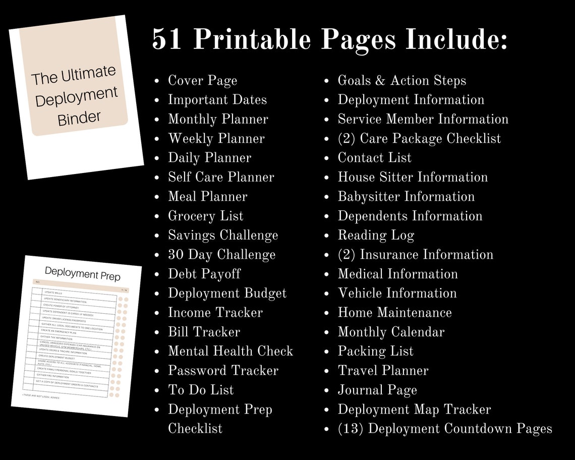 The Ultimate Modern Deployment Binder Military Binder - Etsy UK