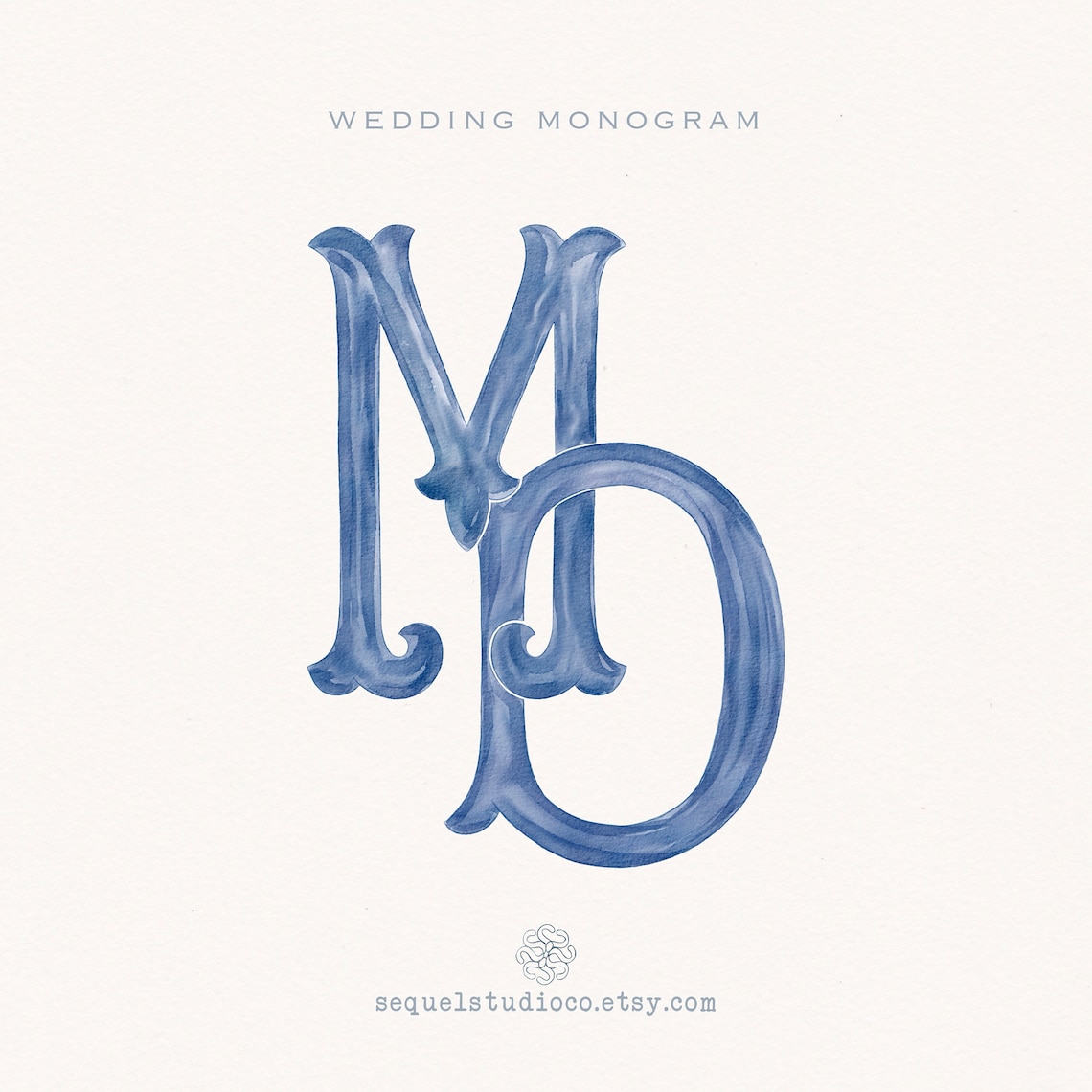 M-D Monogram Letters for Wedding Crest, Diagonal Monogram Style ...