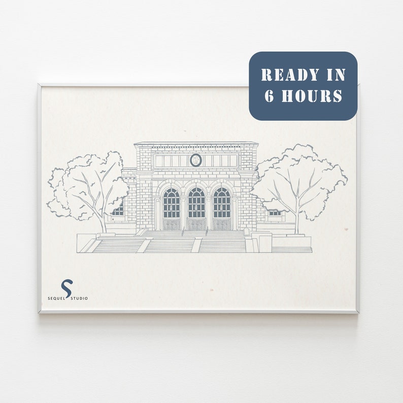 Hand Drawn Wedding Venue Sketch, Custom Wedding Venue Illustration ...