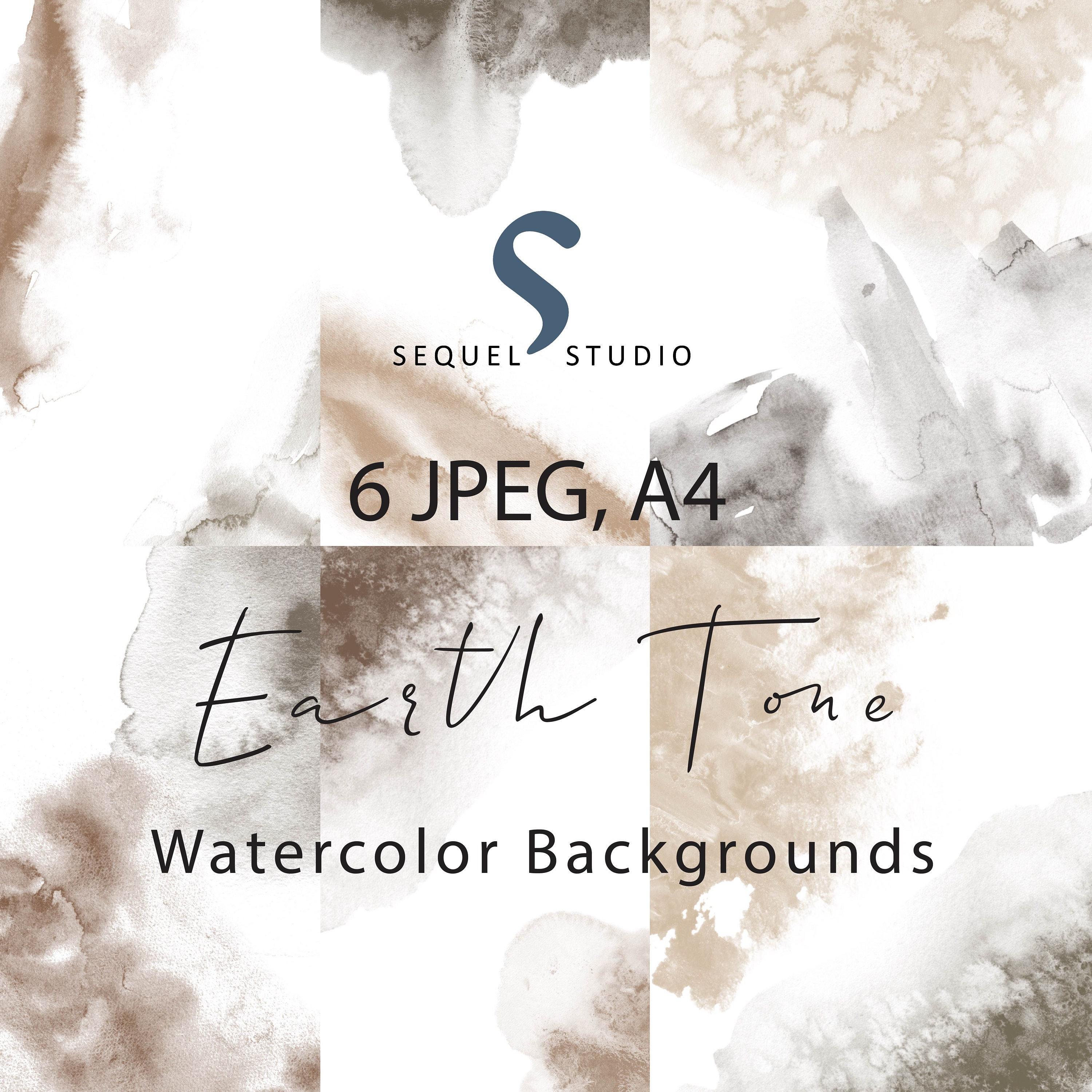 Digital Watercolor Clipart, Earth Tone Color Watercolor Paper ...