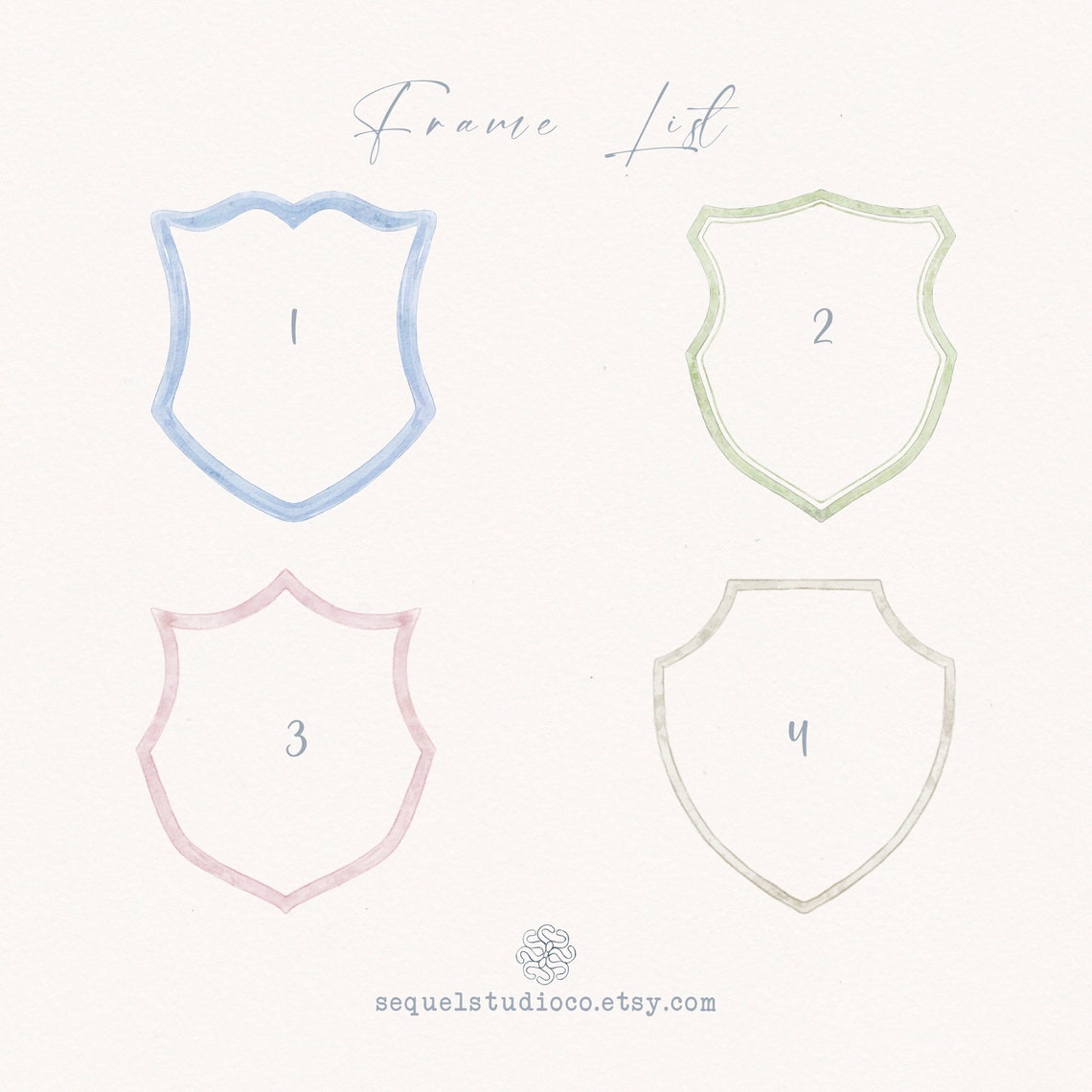 Custom Handdrawn Wedding Crest Design in Watercolor With Personalize ...