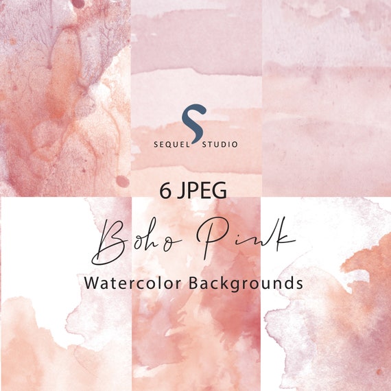 Digital Watercolor Clipart Boho Purple Pink Watercolor Paper | Etsy