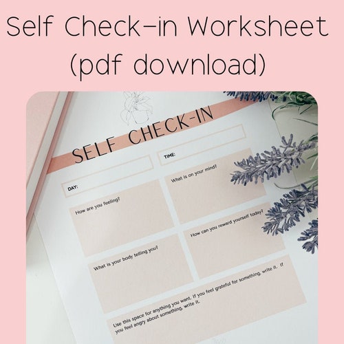 Self-check in Worksheet Mindfulness Exercise Printable - Etsy