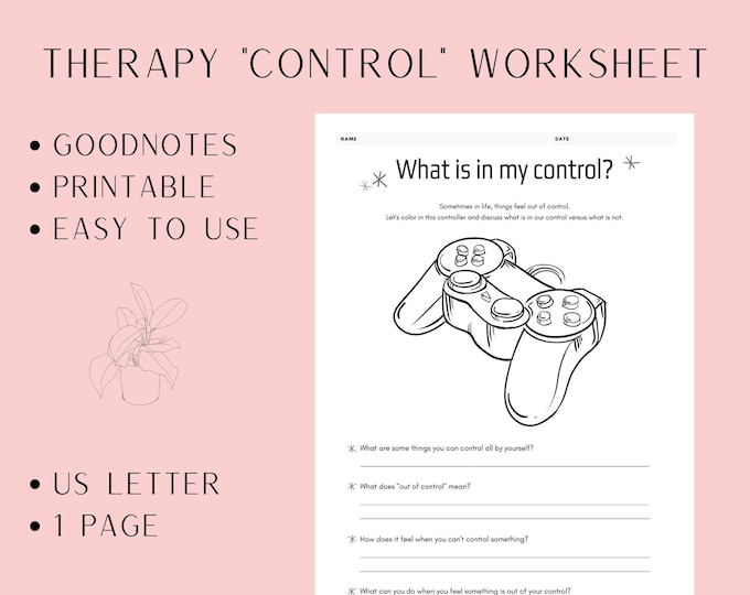 Child Therapy Worksheet | Impulse Control Intervention (PDF) - Etsy