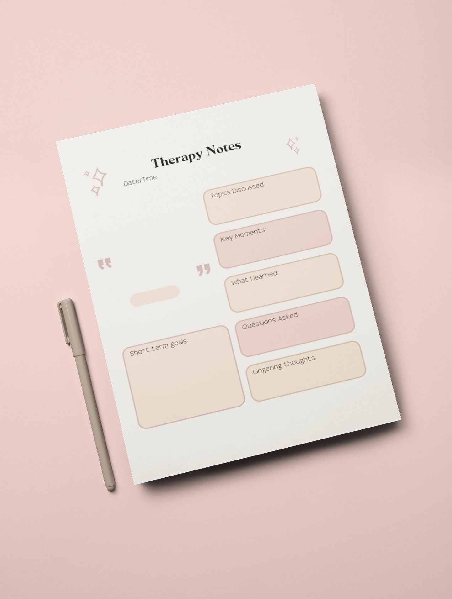 Therapy Notes Worksheet for Clients/patients Printable PDF - Etsy
