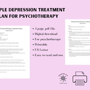Sample Psychotherapy Treatment Plan for Depression- Tool for Therapists ...