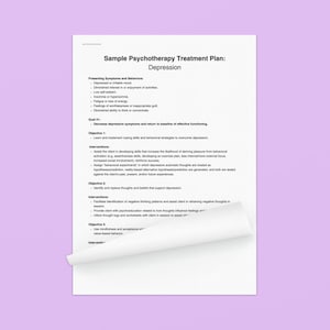 Sample Psychotherapy Treatment Plan for Depression- Tool for Therapists ...
