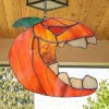 Stained Glass Halloween Pumpkin Suncatcher, Fall Suncatcher, Fall Decor ...