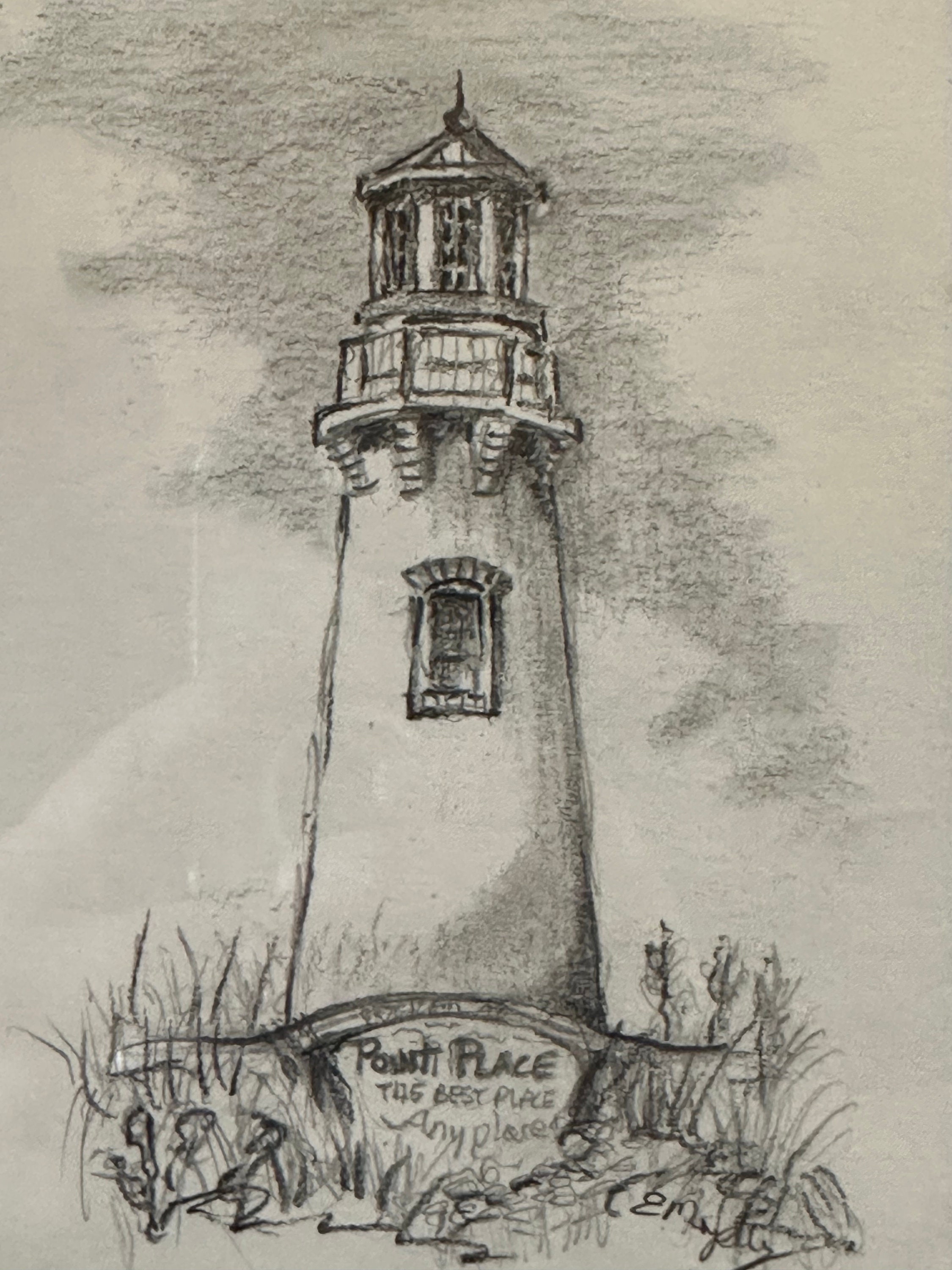 Lighthouse Drawings Original Artwork Graphite Drawing One of a Kind ...