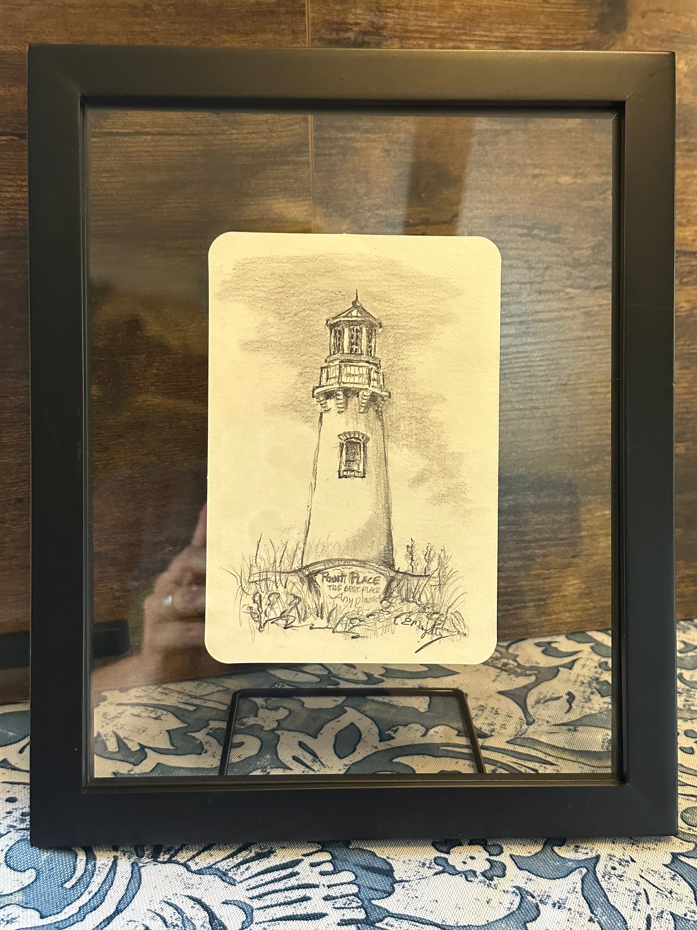 Lighthouse Drawings Original Artwork Graphite Drawing One of a Kind ...
