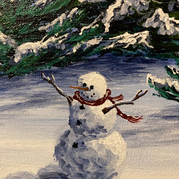 Snowman Painting - Etsy