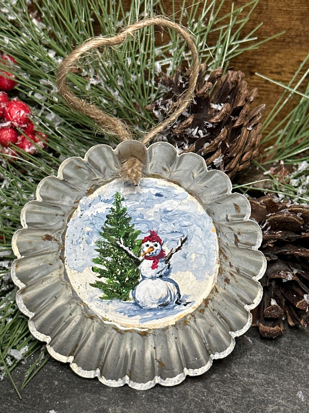 Christmas Ornaments Snowman Ornament Snowmen Original Artwork Acrylic ...
