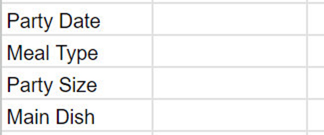 Dinner Party Menu Planner Template - Etsy