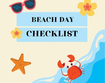 Beach Day Vacation Packing List Checklist Planner - Printable & Digital ...