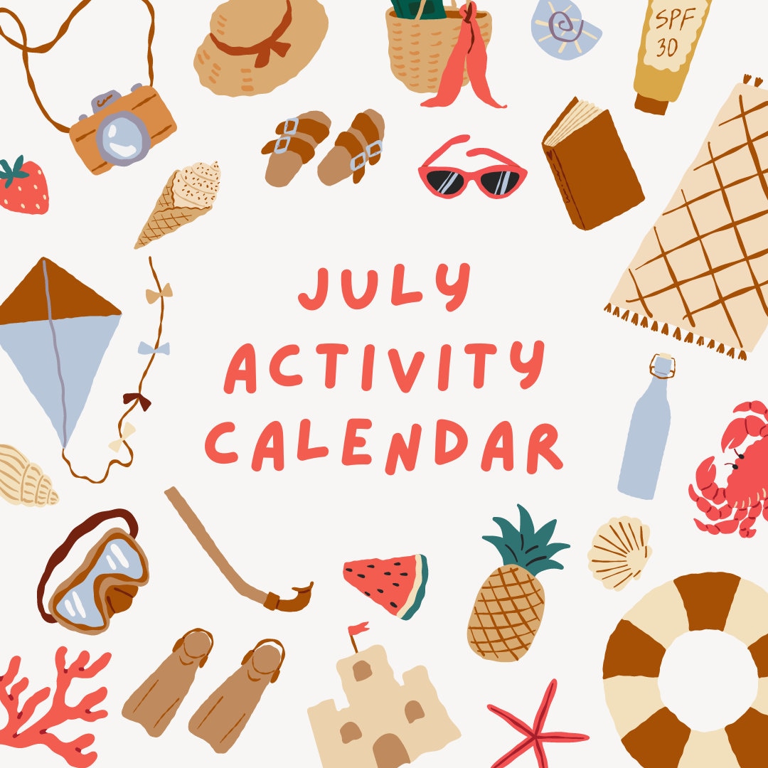 July Activity Calendar - Etsy