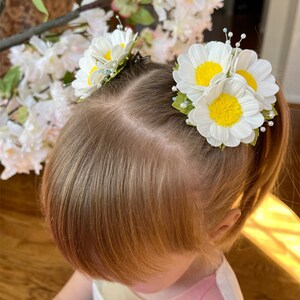 FLORAL HAIR CLIPS for Toddler Girls - 2pcs, Daisy Flower Hair ...